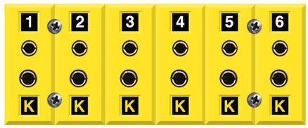 MARACC078: K Jack Stripanel Large, full size 2 pole stripanel 6 circuits