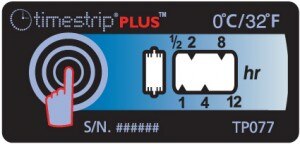 TIMSEN015: TimeStrip TTI Labels 32°F (0°C), 12 hours
