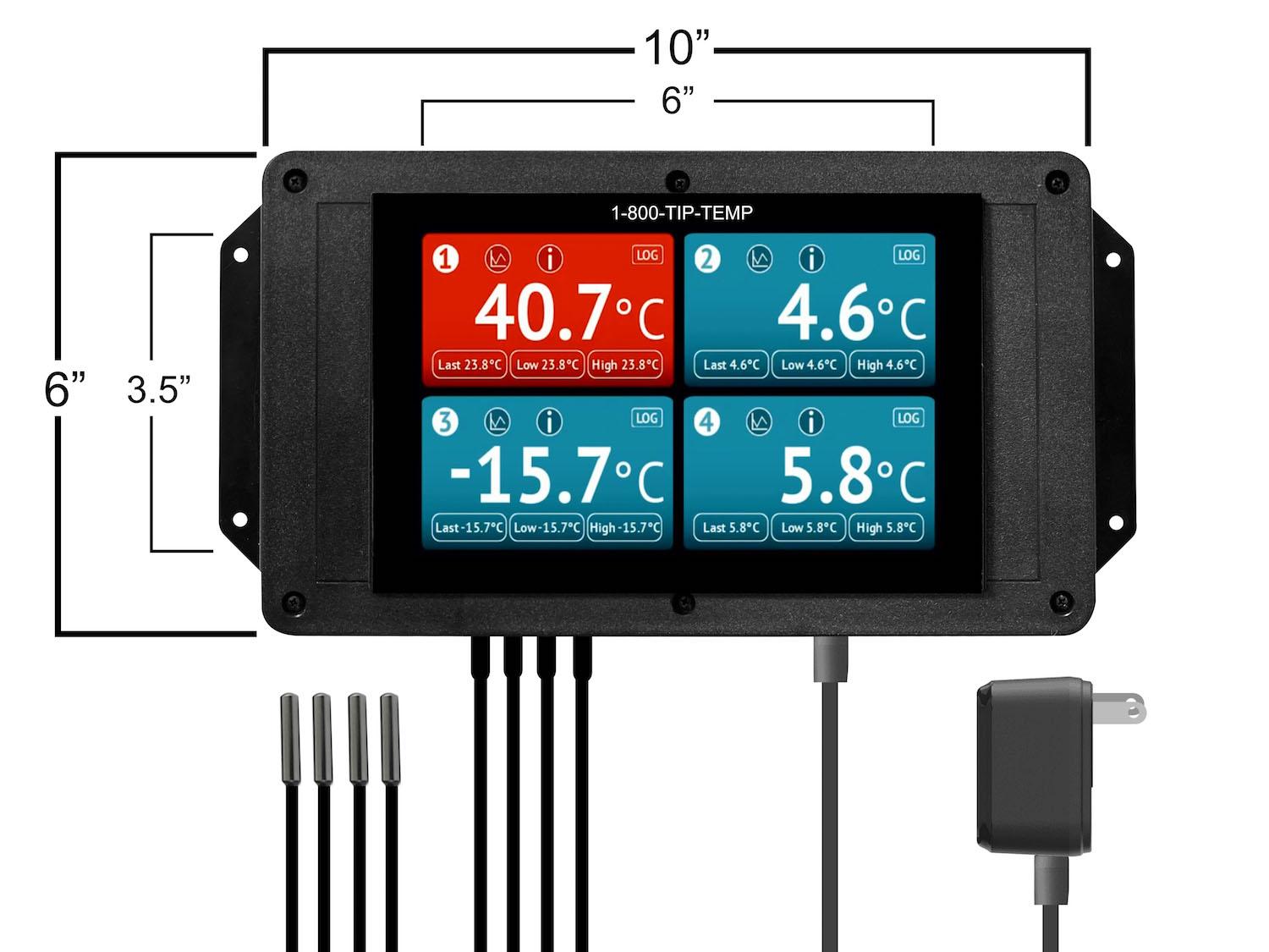 TIPMTR002: 4 Channel Large Display Thermometer